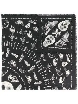 Alexander McQueen Skull And Badge Scarf