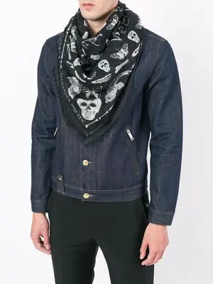 Alexander McQueen Skull And Badge Scarf
