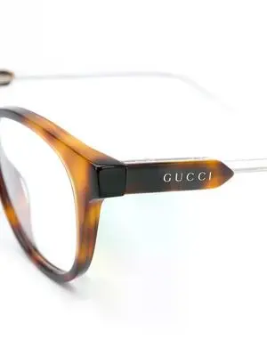 Gucci Oval Frame Glasses - Brown