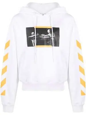 Off-White Caravaggio Painting Diag-stripe Hoodie - White