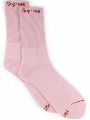 Supreme X Hanes Crew Socks - Pink