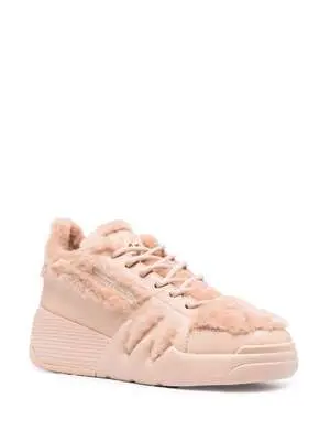 GIUSEPPE ZANOTTI Shearling-trim High-top Sneakers