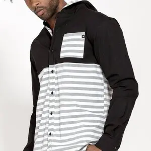 KONUS Men's Elongated Hoodie Shirt In Black - Black