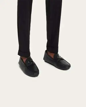 Prada Triangle Logo Leather Drivers
