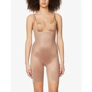 Spanx Shape™ Invisible Open-bust Mid-thigh Bodysuit - Cafe Au Lait