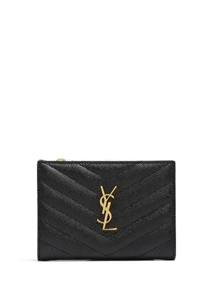 Saint Laurent Ysl Leather Wallet - Black