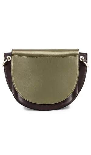 GANNI Banner Saddle Bag In Olive