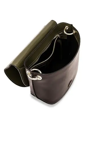 GANNI Banner Saddle Bag In Olive