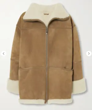 TOTEME TOTEME Leather-trimmed Shearling Jacket Brown