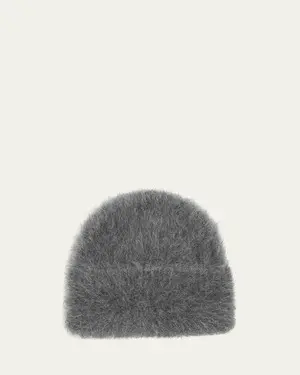 TOTEME Alpaca Knit Beanie Dark Grey Melange