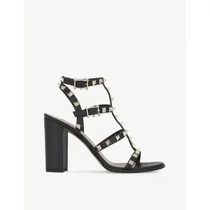 Valentino Garavani Rockstud 90 Leather Heeled Sandals - Black