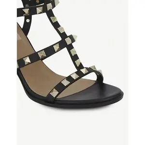 Valentino Garavani Rockstud 90 Leather Heeled Sandals - Black
