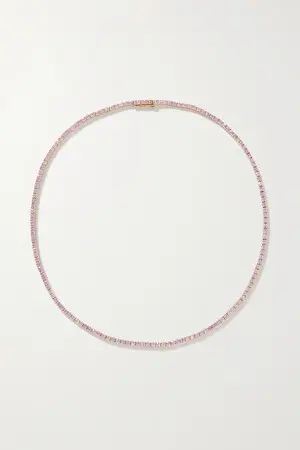 ROXANNE FIRST 14-karat Sapphire Tennis Necklace - Gold