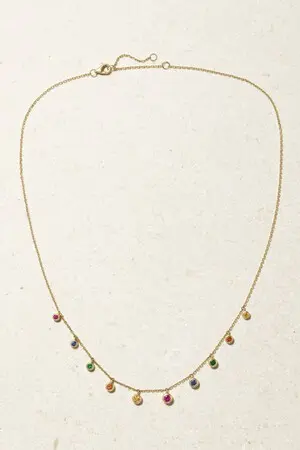ROXANNE FIRST Roxanne First 14-Karat Gold Sapphire Tennis Necklace Multi