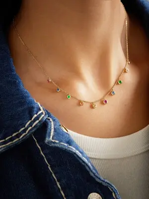 ROXANNE FIRST 14-karat Sapphire Tennis Necklace
