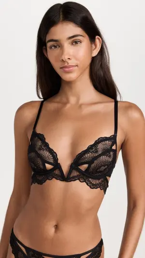 THISTLE AND SPIRE Kane Cutout V Wire Bra - Black