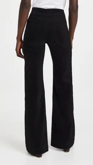 ASKK NY Brighton Velvet Wide Leg Pants - Black Velvet