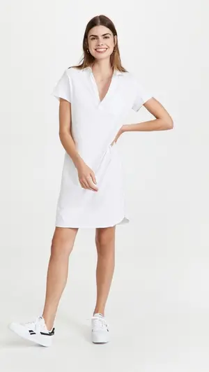 Frank & Eileen Short Sleeve Polo Dress - White