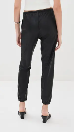 Sprwmn Leather Drawstring Joggers