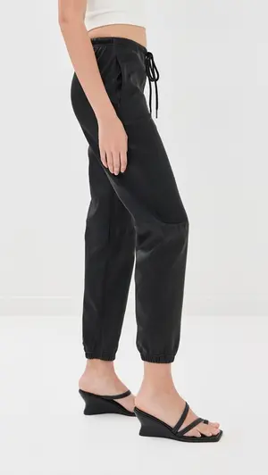 Sprwmn Leather Drawstring Joggers