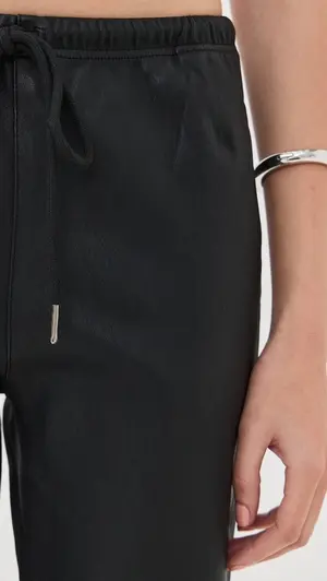Sprwmn Leather Drawstring Joggers