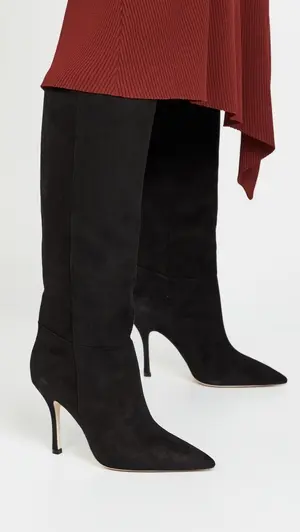 Larroude Kate Knee High Boots - Black