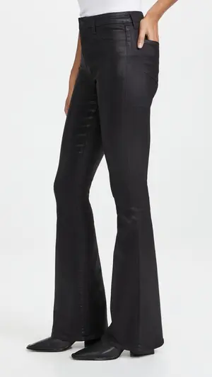 L'Agence Marty Ultra High Rise Flare Jeans - Noir Coated