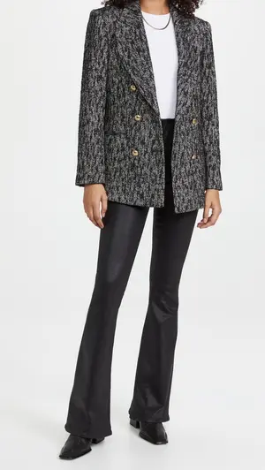 L'Agence Marty Ultra High Rise Flare Jeans - Noir Coated
