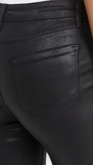 L'Agence Marty Ultra High Rise Flare Jeans - Noir Coated