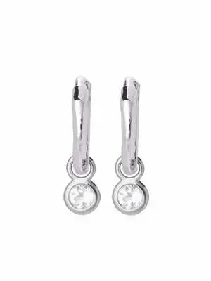 Monica Vinader Mini Gem Huggie Earrings - Silver