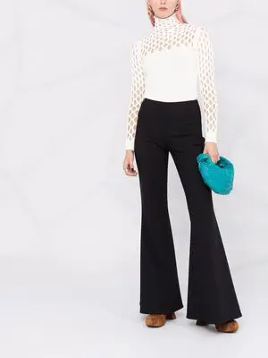 Valentino Garavani Open-knit Roll-neck Top - Neutrals