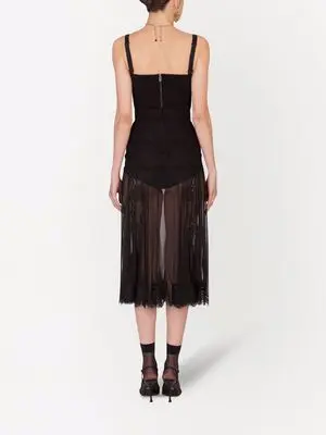 Dolce & Gabbana Chantilly Lace Chiffon Midi Skirt