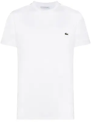 Lacoste Logo-embroidered Crew-neck T-shirt - White
