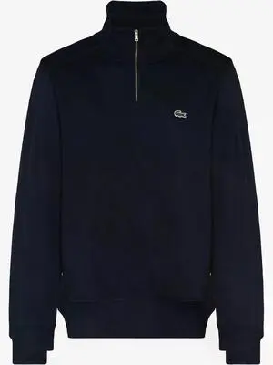 Lacoste Logo-embroidered High-neck Sweatshirt - Blue