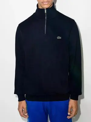 Lacoste Logo-embroidered High-neck Sweatshirt - Blue
