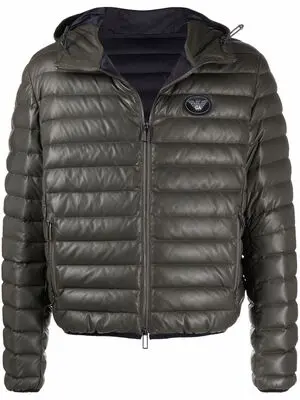 Emporio Armani Padded Down Hooded Jacket - Green