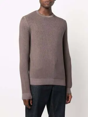 Fedeli Plain Fine-knit Jumper