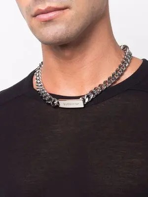 Dsquared2 Tone Logo Plaque Chain Necklace