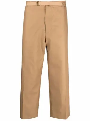 COSTUMEIN High-waisted Cropped Cotton Trousers - Brown
