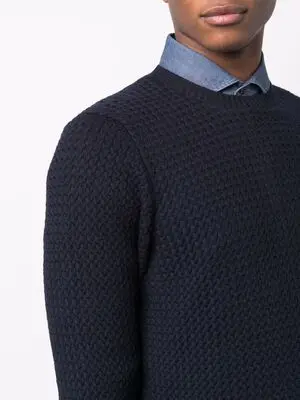FILERIA Waffle-knit Crew-neck Jumper