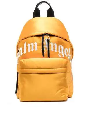 Palm Angels Curved-logo Backpack - Yellow