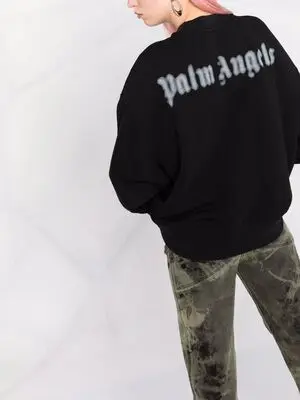 Palm Angels Logo-print Sweatshirt - Black