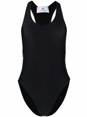 CHIARA FERRAGNI Side Logo-print Swimsuit - Black