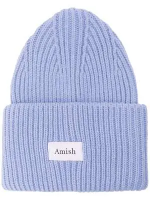 AMISH SUPPLIES Ribbed-knit Logo-patch Beanie - Purple