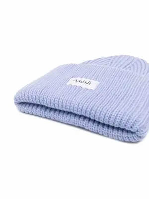 AMISH SUPPLIES Ribbed-knit Logo-patch Beanie