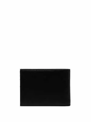 Emporio Armani Folded Leather Wallet And Tag - Black