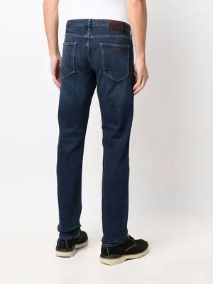 Emporio Armani Mid-rise Straight Leg Jeans - Blue