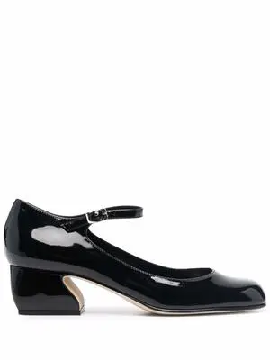 SERGIO ROSSI Buckle-strap Leather Pumps - Black