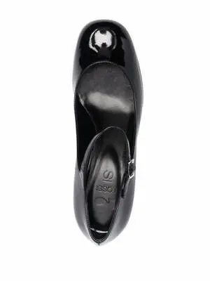 SERGIO ROSSI Buckle-strap Leather Pumps - Black