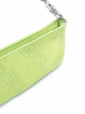 By Far Holly Perforated-logo Shoulder Bag - Green